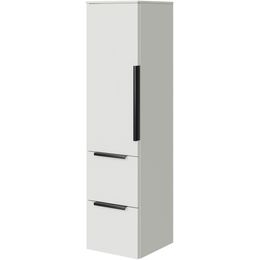 Midischrank SAPHIR "1 Dreht&uuml;r und zwei Ausz&uuml;ge mit Soft-Close", schneewei&szlig; glanz, B:30cm H:121cm T:33cm, Holzwerkstoff, Schr&auml;nke, Midischrank