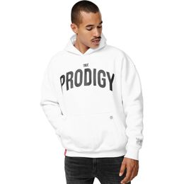Hoodie Trueprodigy "Tobi Logo Print Oversized Kapuze K&auml;ngurutasche", Herren, Gr. S, wei&szlig;, Obermaterial: 70% Baumwolle CO. 30% Polyester PES., Sweatshirts Hoodie