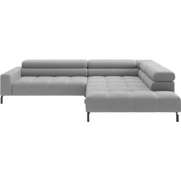 Ecksofa Home Affaire "Cleveland, L-Form, incl. Kopfteilverstellung, Breite 311 cm", silber, B:311cm H:71cm T:219cm, 95% Polyester, 5% Nylon, Sofas, Ecksofa, wahlweise elektrischer Sitzvorzug