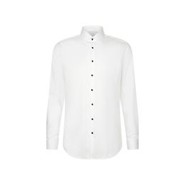 Smokinghemd Seidensticker, Herren, Gr. S (38), normale &Auml;rmell&auml;ngen, wei&szlig;, 100% Baumwolle, unifarben, tailored fit, Doppelmanschette, Hemden, Shaped 1/1 Kentkragen Uni