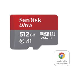 Sandisk Speicherkarte "microSDXC Ultra, + SD-Adapter f&uuml;r Chromebooks", grau, 512 GB, Speicherkarten