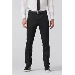 Chinos MEYER "Roma 9-303", Herren, Gr. 23, Normalgr&ouml;&szlig;en, schwarz, 54% Polyester, 44% Wolle, 2% Elasthan, unifarben, regular fit lang, Hosen, aus Gabardine-Wolle
