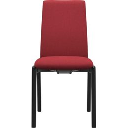 Polsterstuhl stressless "Laurel", rot (berry rot dinamica, schwarz), B:57cm H:92cm T:59cm, Microfaser DINAMICA (88% Polyester, 12% Polyurethan), St&uuml;hle, Polsterstuhl, Low Back, Gr&ouml;&szlig;e M, mit abgerundeten Beinen in Schwarz