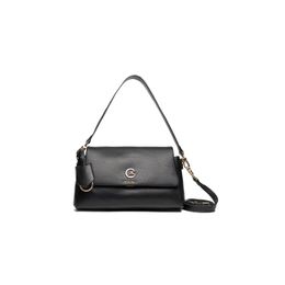 Schultertasche GATTINONI "Denise Flap Bag. Damen", Damen, Gr. B/H/T: 7cm x 21cm onesize, schwarz, Polyurethan, Taschen Schultertasche, Schultertasche Damen, Abendtasche, Fashion, Lifestyle, Sale