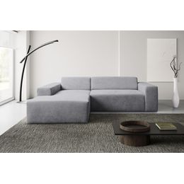 Ecksofa WERK2 "Zeus-L Breite: 253 cm, modern & zeitlos, bequemes Sofa", hellgrau, B:253cm H:70cm T:188cm, 92% Polyester, 8% Nylon, Sofas, Ecksofa, moderne Optik mit abgerundeten Kanten