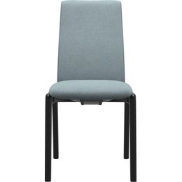Polsterstuhl stressless "Laurel", blau (aqua dinamica, schwarz), B:57cm H:92cm T:59cm, Microfaser DINAMICA (88% Polyester, 12% Polyurethan), St&uuml;hle, Polsterstuhl, Low Back, Gr&ouml;&szlig;e M, mit abgerundeten Beinen in Schwarz