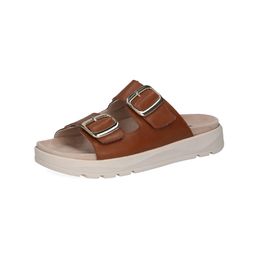 Pantolette Caprice "Caprice Pantoletten Nappaleder", Damen, Gr. 37, cognac, Nappaleder, Schuhe Pantolette