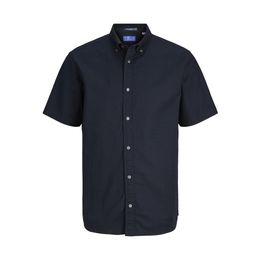 Jack & Jones Kurzarmhemd JACK & JONES "JPRBLUHARVEY OXFORD S/S SHIRT", Herren, Gr. L, N-Gr, sky captain fit:regular fit, Web, Obermaterial: 97% Baumwolle, 3% Elasthan, unifarben, regular fit normal, ohne Ausschnitt, gerader Abschluss, Hemden, mit Button-Down Kragen