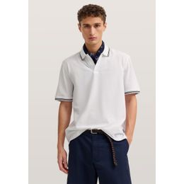 Poloshirt Bugatti, Damen, Gr. L, 10, wei&szlig;, 100% Baumwolle, unifarben, normal, ohne Ausschnitt, Shirts, Modern Fit aus reiner Baumwolle