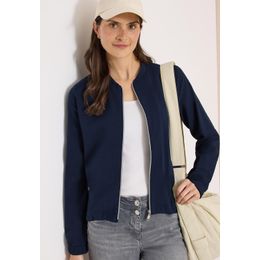 Blouson Cecil, Damen, Gr. L (42), universal blau, Web, 75% Baumwolle, 25% Modal, unifarben, comfort fit normal, Rundhals, elastischer Bund, Jacken Blouson