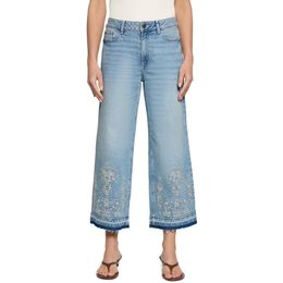 Slim-fit-Jeans Zero "Damen mit weitem Bein.", Damen, Gr. 34, Normalgr&ouml;&szlig;en, light blau denim, Obermaterial: 1% Elasthan, 5% Baumwolle (recycled), 94% Baumwolle; Futter: 35% Polyester, 65% Baumwolle, unifarben, figurbetont, Jeans Slim-fit-Jeans