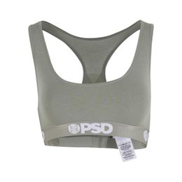 Sport-BH PSD "PSD SPORTS BRA BASIC SAGE", Damen, Gr. L, Cup 0, gr&uuml;n, 47% Baumwolle, 47% Modal, 6% Elasthan, BHs Sport-BH