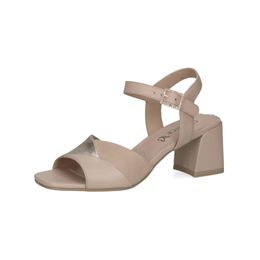 Riemchensandale Caprice "Caprice Sandalen Leder", Damen, Gr. 37, beige, Leder, Schuhe Riemchensandale