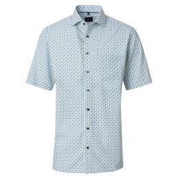 Businesshemd Venti "Venti Businesshemd Kurzarm Print", Herren, Gr. 39, Normalgr&ouml;&szlig;en, blau, 100% Baumwolle, bedruckt, comfort fit, Hemden