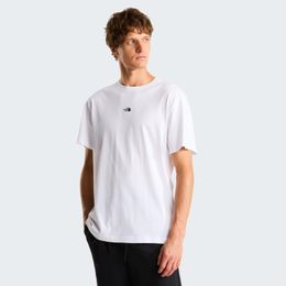 T-Shirt The North Face "M ESSENTIAL CENTER LOGO RELAXED SHORT SLEEVE TEE", Damen, Gr. L, tnf wei&szlig;, Obermaterial: 100% Baumwolle, normal, Rundhals, Shirts T-Shirt, lockere Passform, Kurzarm, f&uuml;r Sportmode und Outdoormode