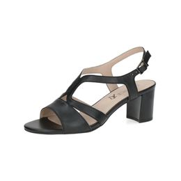 Riemchensandale Caprice "Caprice Sandalen Nappaleder", Damen, Gr. 38,5, schwarz, Nappaleder, Schuhe Riemchensandale