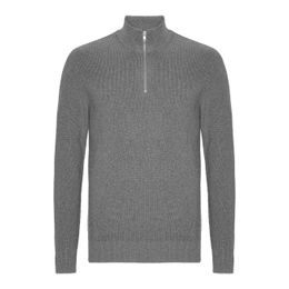 Sweater Clean Cut Copenhagen "Clean Cut Copenhagen Mario Half-Zip Knit", Herren, Gr. L, light grau mel, 80% Baumwolle, 20% Nylon, unifarben, Sweatshirts Sweater