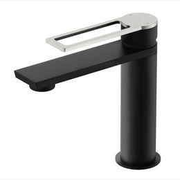 Lenz Waschticharmatur 'Mina' schwarz/edelstahlfarben 17,9 cm