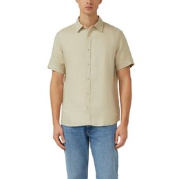 Leinenhemd s.Oliver, Herren, Gr. M, N-Gr, bone beige, Web, Obermaterial: 100% Leinen, unifarben, regular fit h&uuml;ftbedeckend, Rundhals, abgesteppte Kante, Hemden, Kurzarm mit Knopfleiste