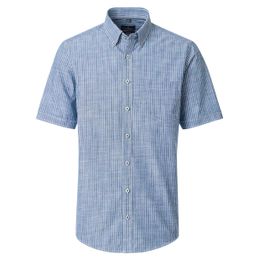 Kurzarmhemd Casamoda "Casamoda Freizeithemd Kurzarm gestreift", Herren, Gr. L, Normalgr&ouml;&szlig;en, blau, 100% Baumwolle, gestreift, l&auml;ssig geschnitten, Hemden