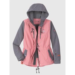 Softshelljacke Casual Looks, Damen, Gr. 42, grau (rosenholz, anthrazit), 94% Polyester, 6% Elasthan, gemustert, mehrfarbig, unifarben, Jacken Softshelljacke