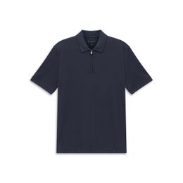 Poloshirt Bugatti, Damen, Gr. L, 390, marine, 50% Baumwolle, 50% Polyester, unifarben, normal, ohne Ausschnitt, Shirts, mit kurzem Rei&szlig;verschluss