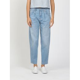 High-waist-Jeans Gang "94IVY", Herren, Gr. 26, N-Gr, summer sky blau, Denim/Jeans, Obermaterial: 88% Baumwolle, 9% Elastomultiester, 3% Lyocell, regular fit kn&ouml;chelfrei, Jeans High-Waist-Jeans, mit hohem Stretch-Anteil, O-Shape