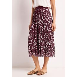 Plisseerock Street One, Damen, Gr. 38, rustic rouge, Stoff, 95% Polyester, 5% Elasthan, gemustert, comfort fit normal, R&ouml;cke, mit Mesh