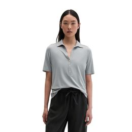 Marc O'Polo T-Shirt MARC O'POLO "aus LENZING&trade; ECOVERO&trade;", Damen, Gr. L, quiet sea, Obermaterial: 94% Viskose, 6% Elasthan, unifarben, regular fit, normaler Saum, Shirts T-Shirt