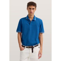 Poloshirt Bugatti, Damen, Gr. L, 370, marine, 100% Baumwolle, unifarben, normal, ohne Ausschnitt, Shirts, Modern Fit aus reiner Baumwolle