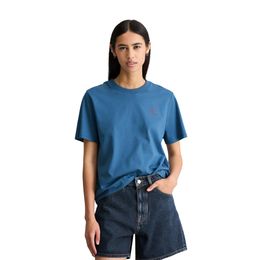 Marc O'Polo T-Shirt MARC O'POLO DENIM "aus Organic Cotton", Damen, Gr. L, medium blau 4671, Obermaterial: 100% Baumwolle, unifarben, Basic, relaxed fit, Rundhals, normaler Saum, Shirts T-Shirt