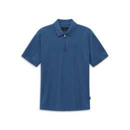 Poloshirt Bugatti, Damen, Gr. L, 370, marine, 50% Baumwolle, 50% Polyester, unifarben, normal, ohne Ausschnitt, Shirts, mit kurzem Rei&szlig;verschluss