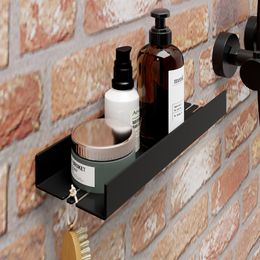 Schulte Duschablage mattschwarz 3,5 x 28 x 9,5 cm mit Klebel&ouml;sung