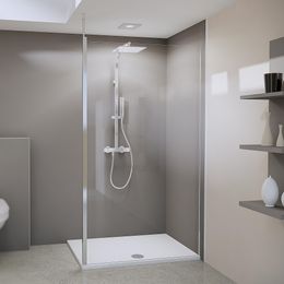 Breuer Walk-In Flex Dusche 'Panorama' flexible Montage, teilgerahmt, Chromoptik, 140 x 200 cm