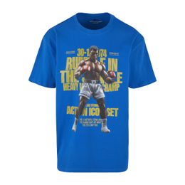 T-Shirt "Upscale by Mister Tee Herren Rumble Heavy Oversize Tee", Damen, Gr. L, cobaltblau, 100% Baumwolle, UPSCALE BY MISTER TEE, bedruckt, oversize, Rundhals, Shirts T-Shirt