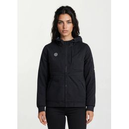 Sommerjacke Trueprodigy "Lucas F Kapuze diverse Eingrifftaschen und badges", Damen, Gr. XXL, schwarz, Obermaterial: 91% Polyester PES. 9% Elasthan EL., regular fit, Jacken