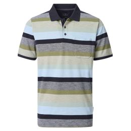 Poloshirt Casamoda "Casamoda Polo-Shirt gestreift", Herren, Gr. M, gr&uuml;n, 95% Baumwolle, 5% Elasthan, Shirts