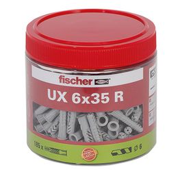 Fischer Runddose mit Universald&uuml;beln 'UX' &Oslash; 6 x 35 mm, 185 St&uuml;ck