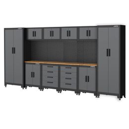 Vito Werkstatteinrichtungs-Set schwarz 16-teilig 395 x 50 x 200 cm
