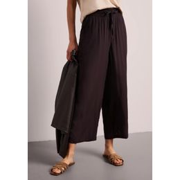 Culotte Street One, Damen, Gr. 32, L&auml;nge 26, deep earth, Stoff, 100% Viskose, unifarben, loose fit wadenlang, Hosen Culotte, High Waist