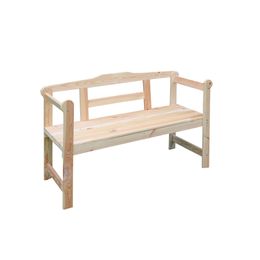 Promadino Gartenbank 2-Sitzer Holz hellbraun 118 x 78 x 45 cm