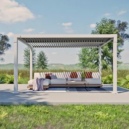 Sojag Pergola 'Hana 1013' creme 400 x 300 x 225 cm, mit verstellbare Lamellen