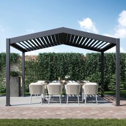 Paragon-Outdoor Pergola 'Icon 1013' anthrazit 413 x 363 x 283 cm, mit verstellbare Lamellen