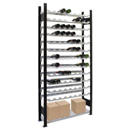 SCHULTE REGALWELT Weinregal 230 x 100 x 25 cm, schwarz/silber