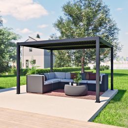 Sojag Pergola 'Milo 1012' schwarz 357 x 288 x 225 cm, mit verstellbare Lamellen
