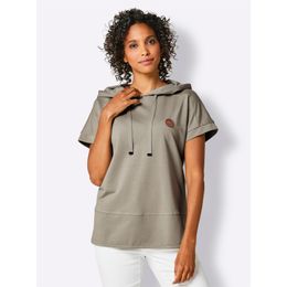 CREATION L PREMIUM Wit Damen Sweatshirt mit &uuml;berlappender Schulter, schlamm, Gr&ouml;&szlig;e 36