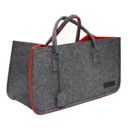 DuneDesign Schwerlast Filztasche - 50x25x25 Filz Einkaufstasche - Kamintasche Kaminholzkorb