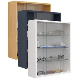 Vcm Glasvitrine h&auml;ngend Vitrine Glas mit ESG-Sicherheitsglas Ma&szlig;e ca. H. 60 x B. 50 x T. 15 cm H&auml;ngevitrine Glas Modern und platzsparend Glas Vitrinenschrank - Drivalo M