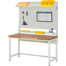 eurokraft pro Werkbank mit Systemaufbau Serie 8000, mit Systemaufbau 2, BxT 1500 x 700 mm