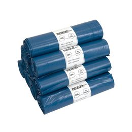 eurokraft basic Abfalls&auml;cke, 100% PCR LDPE, 120 l, 52 &micro;m, BxL 700 x 1100 mm, VE 250 Stk, blau